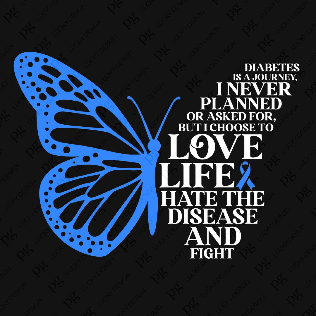 Diabetes is A Journey Svg Png, Diabetes Awareness Svg, Blue Ribbon ...