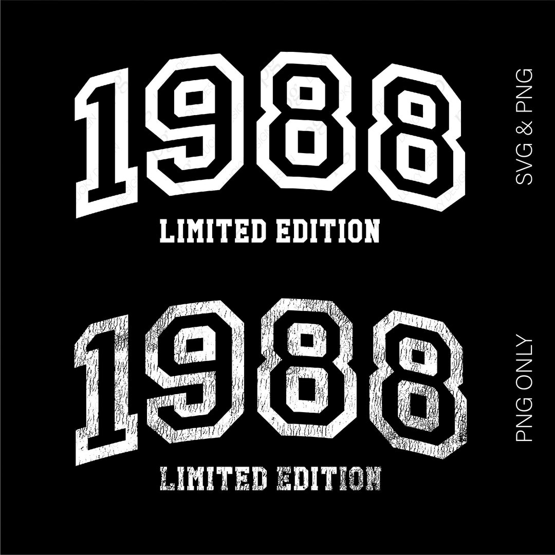 1988 Limited Edition Svg Png, 1988 Svg, 1988 Png, Birthday 1988 Png ...