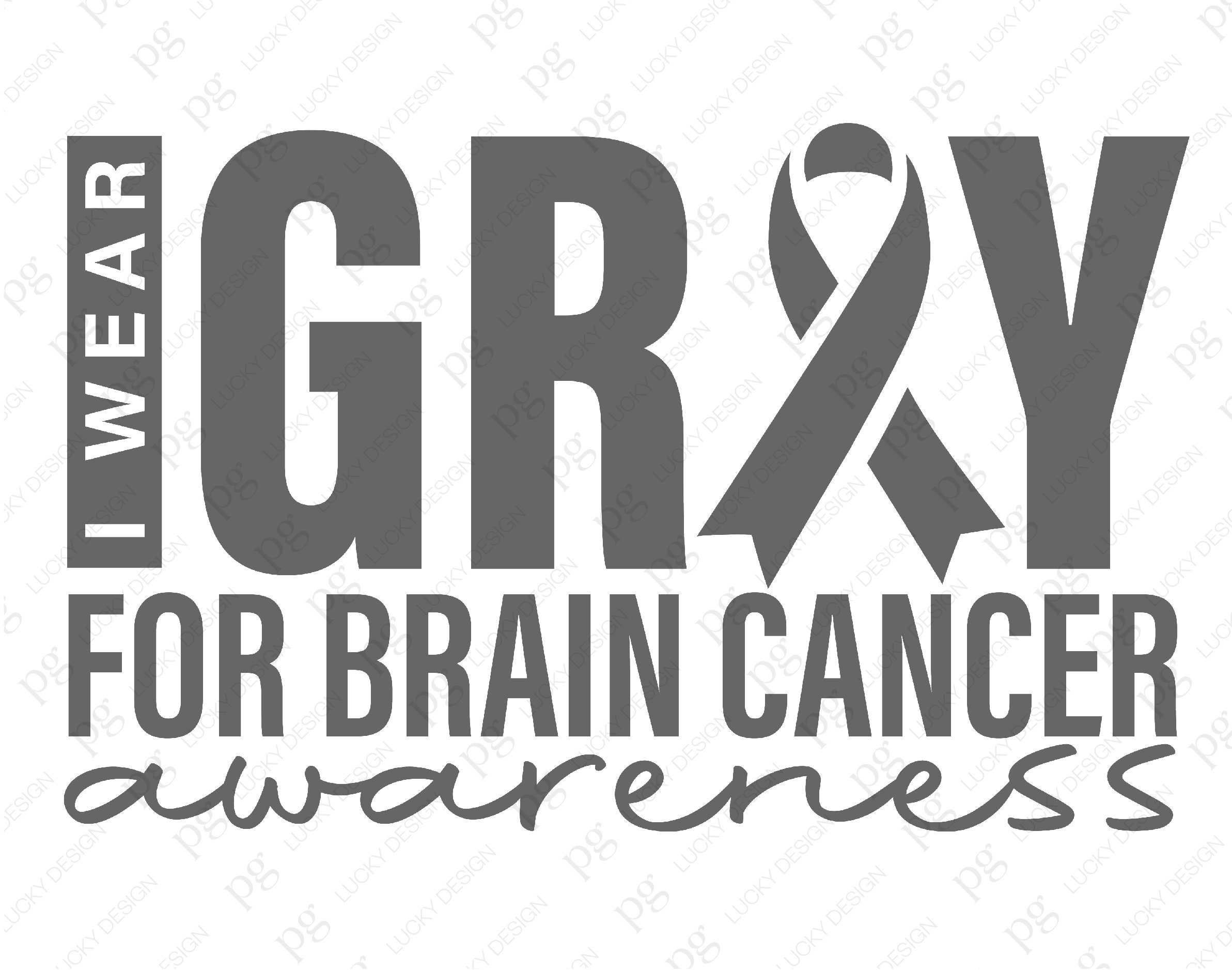 I Wear Gray Svg Png Brain Cancer Awareness Svg Brain Tumor - Etsy