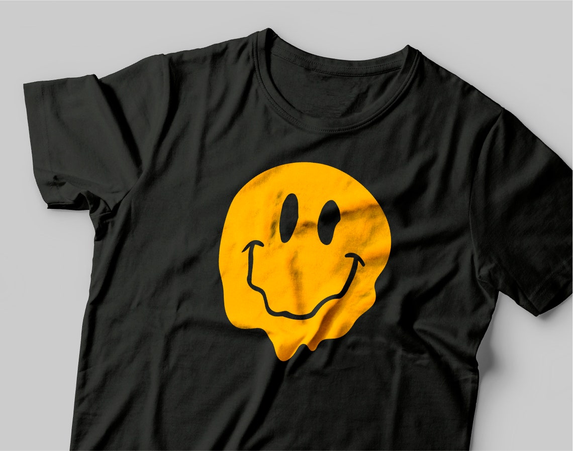 Melted Smiley Shirt Svg Yellow Emoji Smiley Face Drip | Etsy