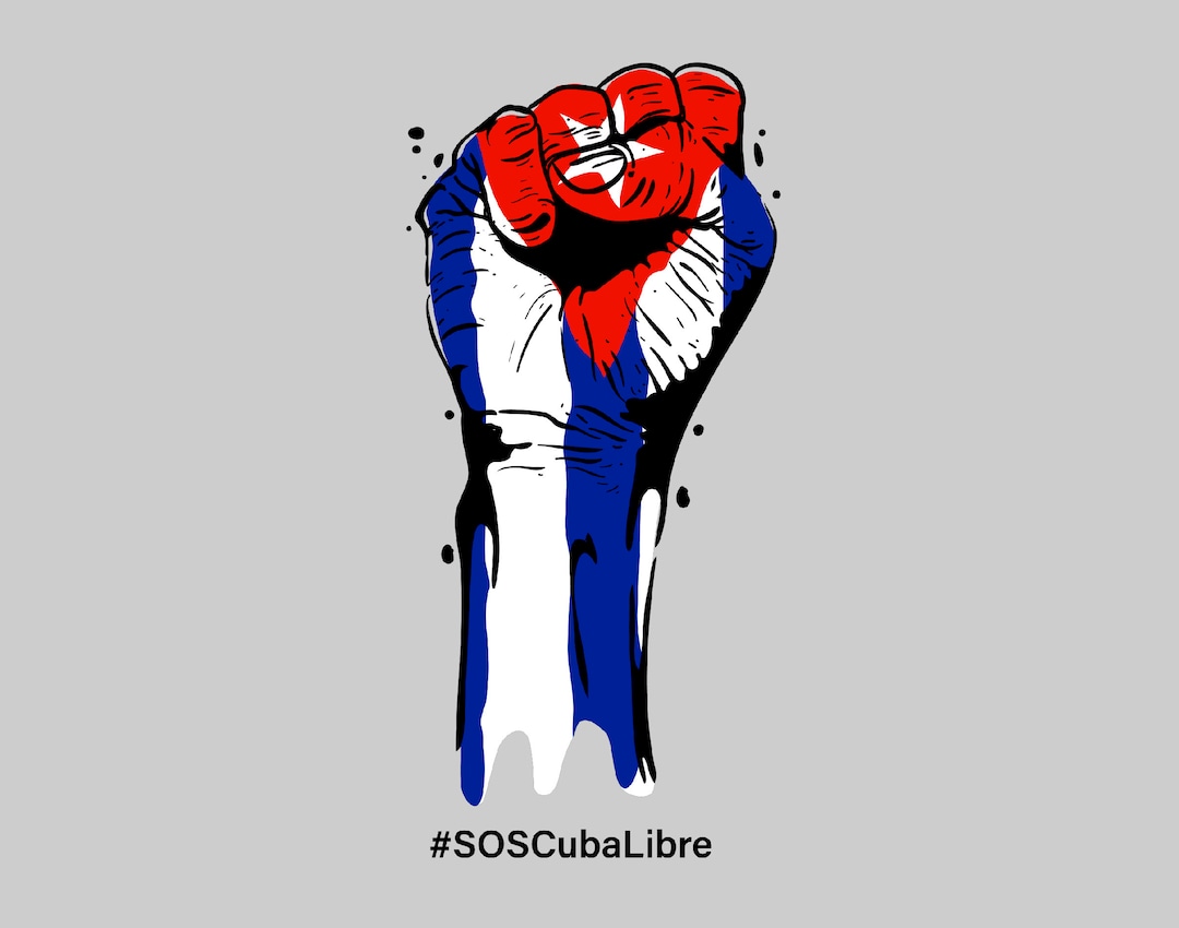 Cuba Cuban Hand Fist Power Unity Flag, #soscuba Hashtag, Free Cuban Svg ...
