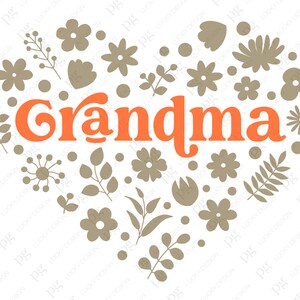 Grandma Heart Floral Svg Png, Grandma Flower Svg, Wildflower Svg, Gifts ...