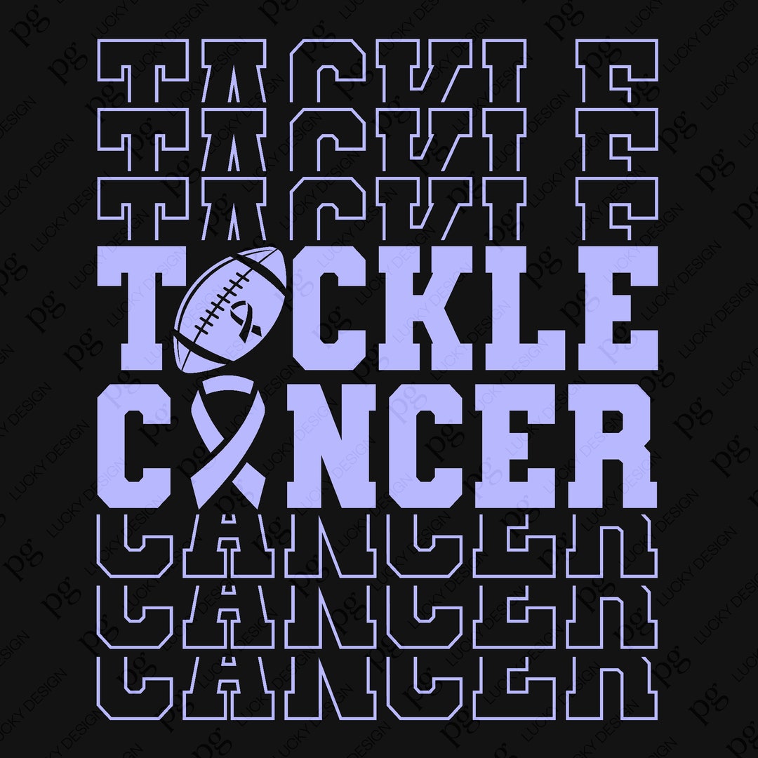 Tackle Cancer Svg Png, Periwinkle Ribbon, Football Awareness Svg ...