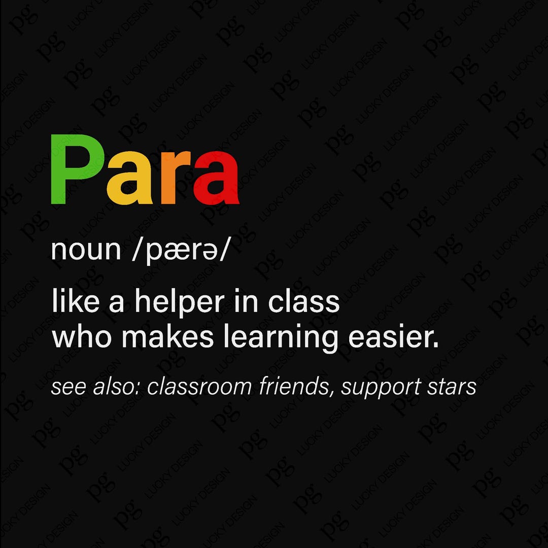 Para Definition Svg Png, Back to School Svg Funny Paraprofessionals ...