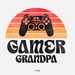 2 Design Bundle Gamer Grandpa Svg Png, Distressed Gammer Png, Retro ...