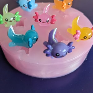 3d Axolotl Silicone Mould. Makes 6 . Suitable for Plaster,resin,wax Etc ...