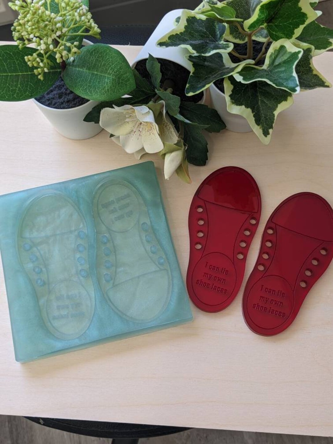 Silicone Mold Mould of a Pair of Shoes Learning to Tie My Laces Mould ...