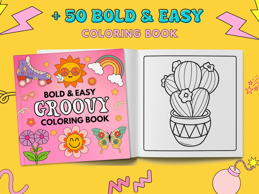 50 Bold & Easy Coloring Pages for Adults and Kids |printable Coloring ...