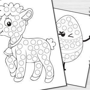 20 Printable Easter Dot Marker Coloring Pages for Kids, Easter Egg Hunt ...