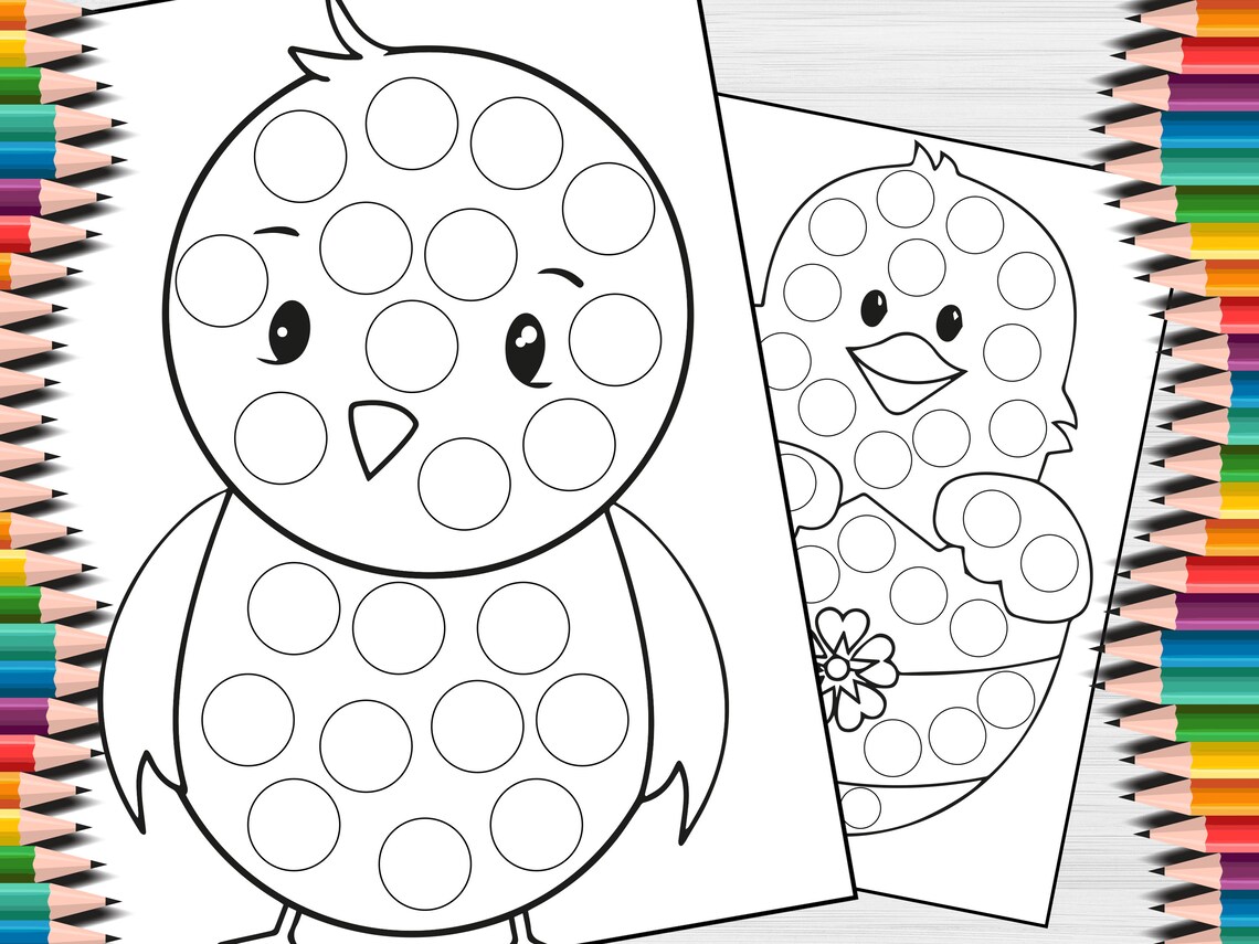20 Printable Easter Dot Marker Coloring Pages for Kids, Easter Egg Hunt ...