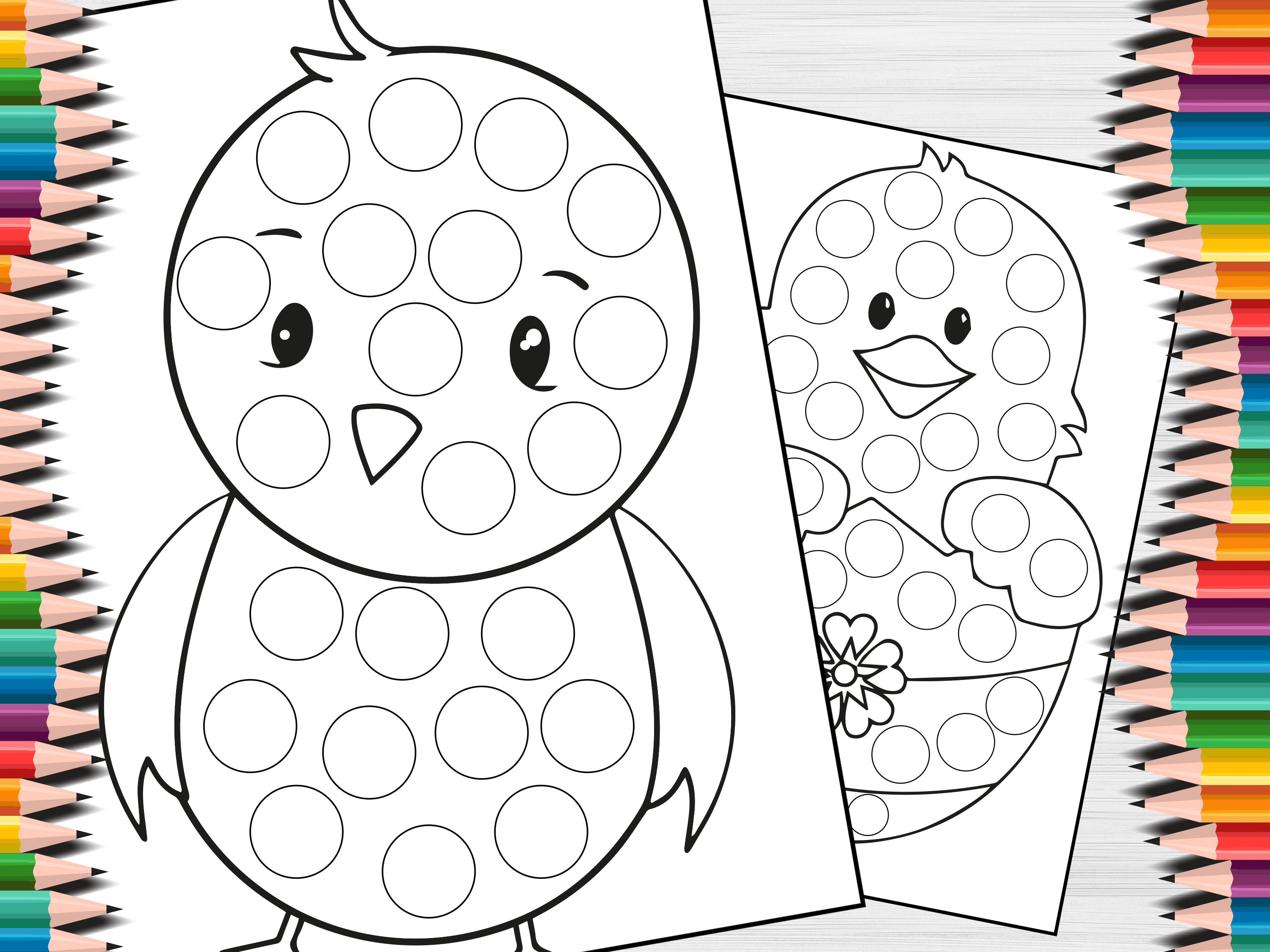 20 Printable Easter Dot Marker Coloring Pages for Kids, Easter Egg Hunt ...