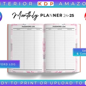 2024-2025 Monthly Planner CANVA Template, Fully Dated, Fully Editable ...