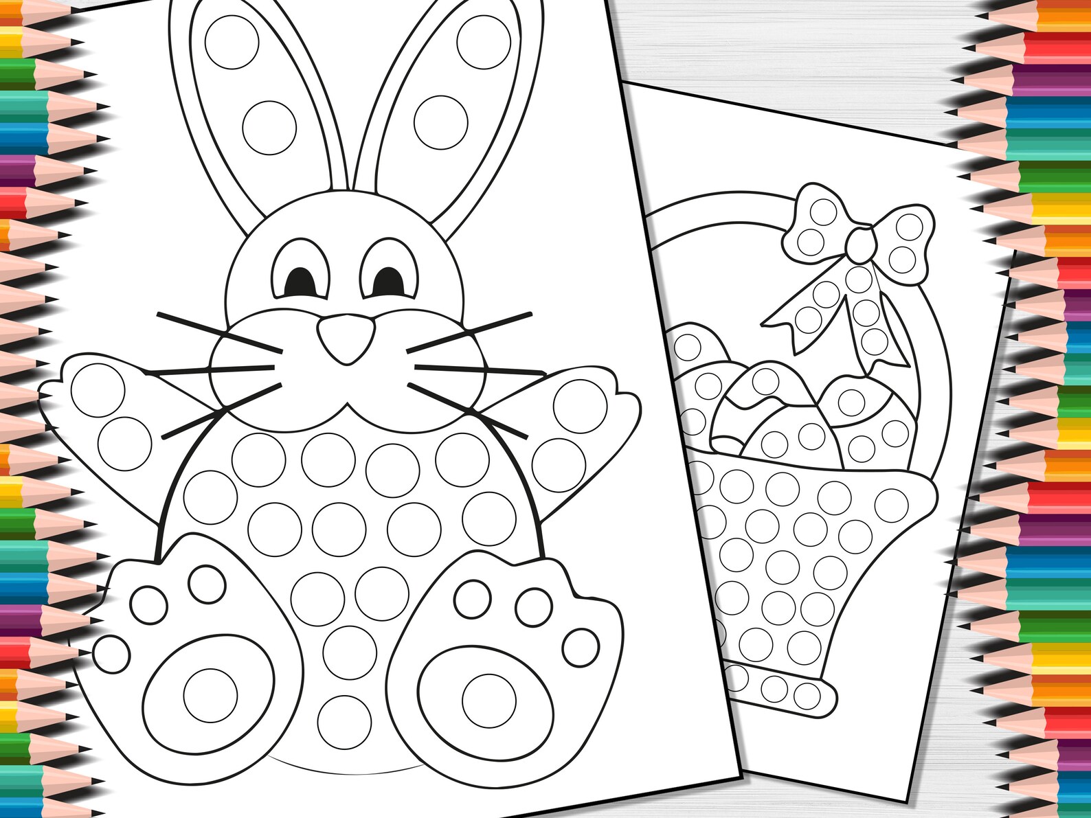 20 Printable Easter Dot Marker Coloring Pages for Kids, Easter Egg Hunt ...