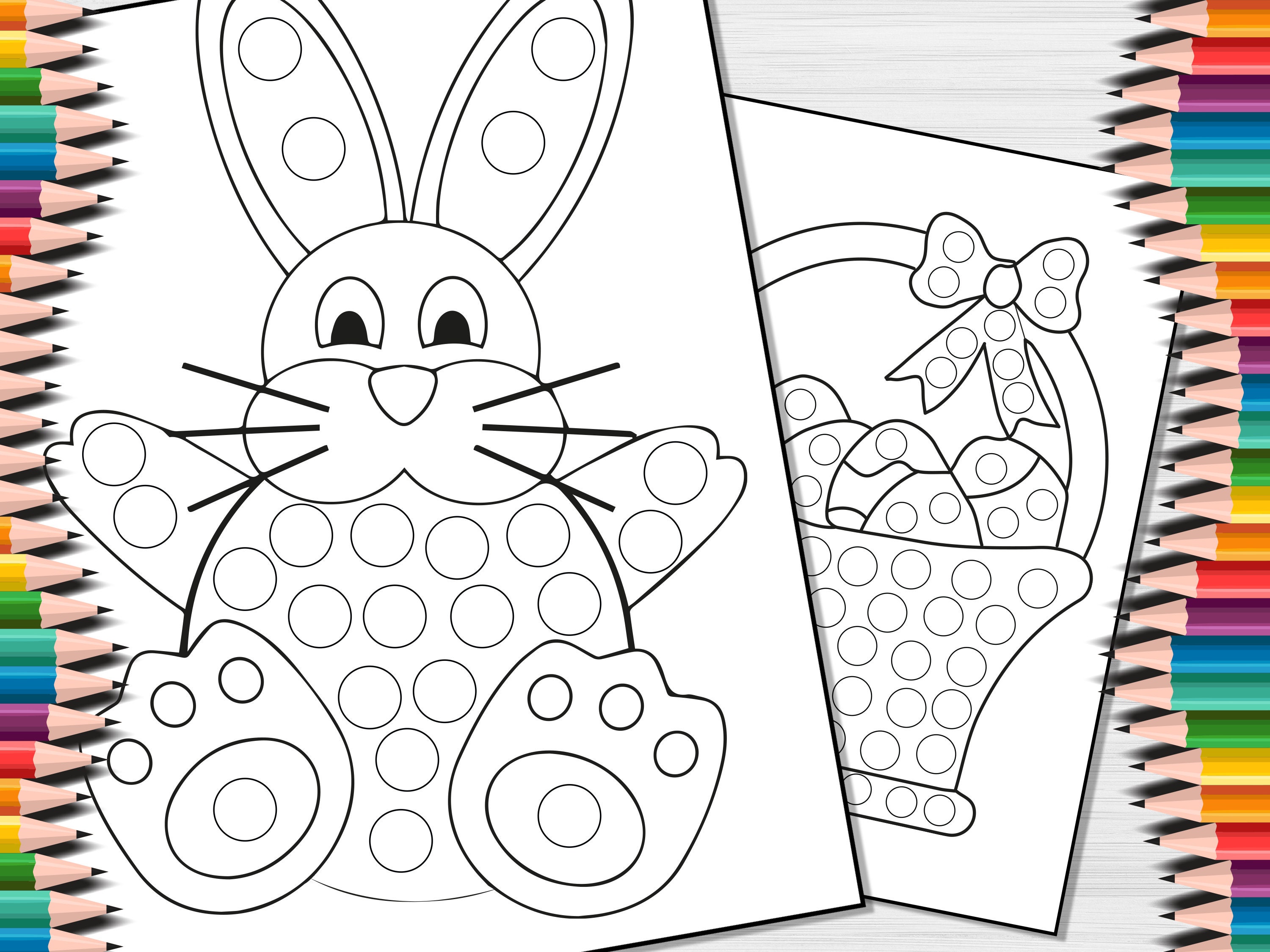 20 Printable Easter Dot Marker Coloring Pages for Kids, Easter Egg Hunt ...