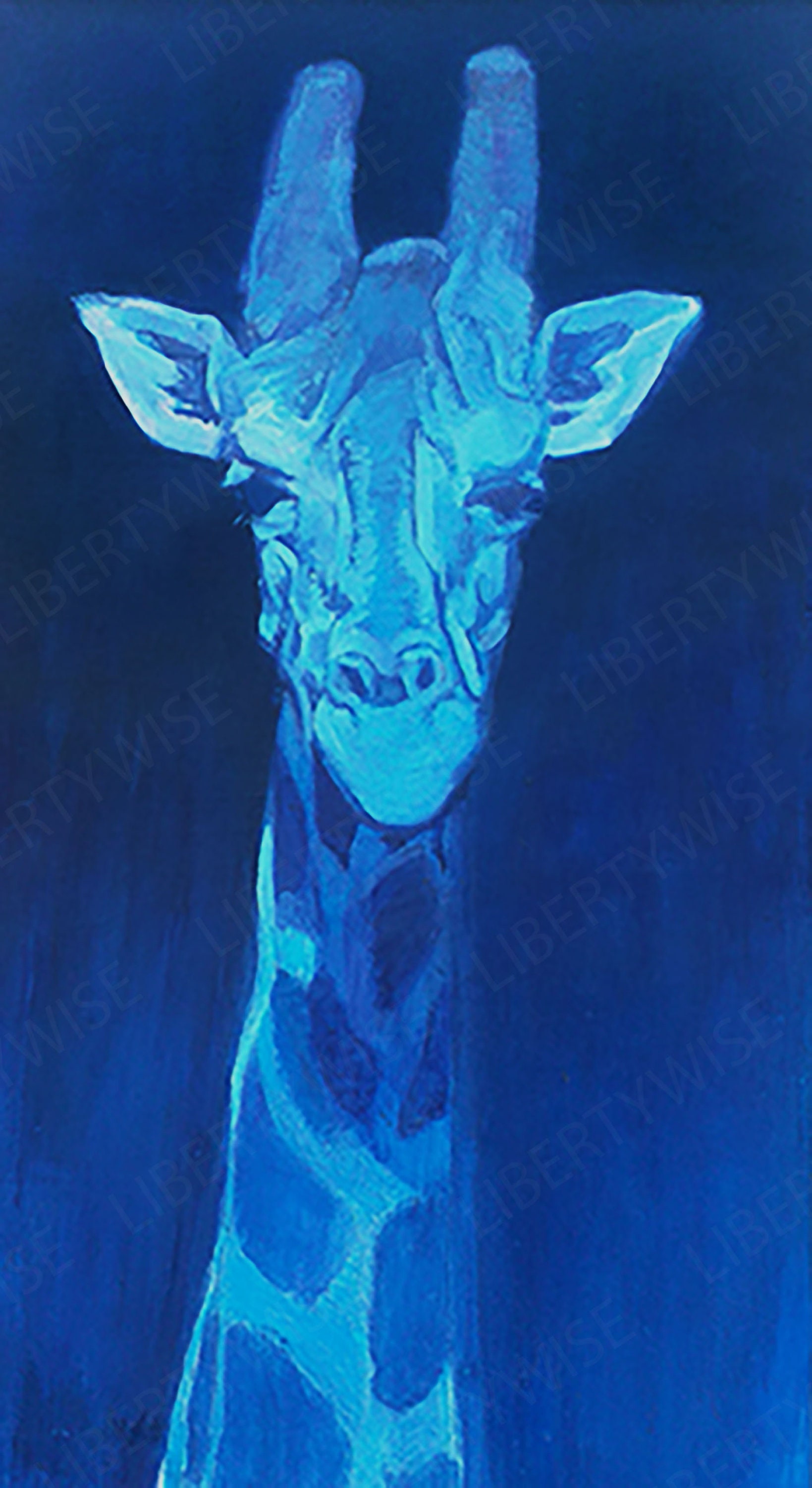 Dark Blue Giraffe Print