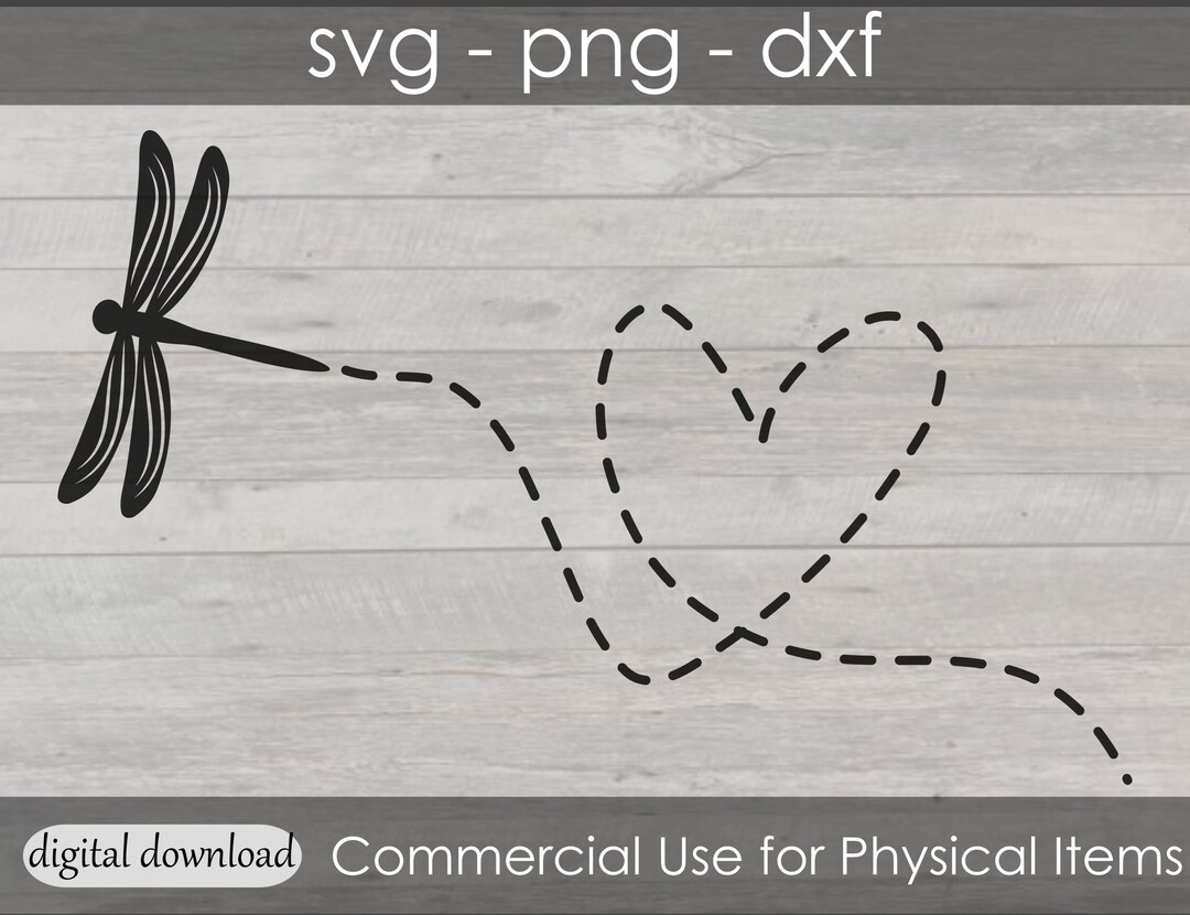 Dragonfly Heart With Trails SVG Cut File for Cricut Whimsical ...