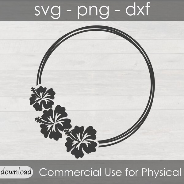 Hibiscus Circle Svg - Etsy