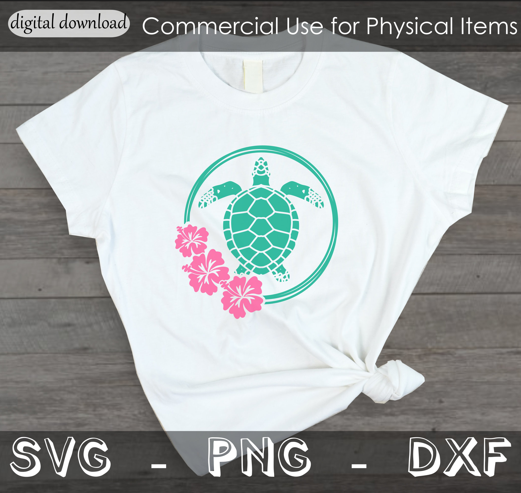 Sea Turtle Hibiscus Flower Svg Cut File for Cricut Hawaiian Hibiscus ...
