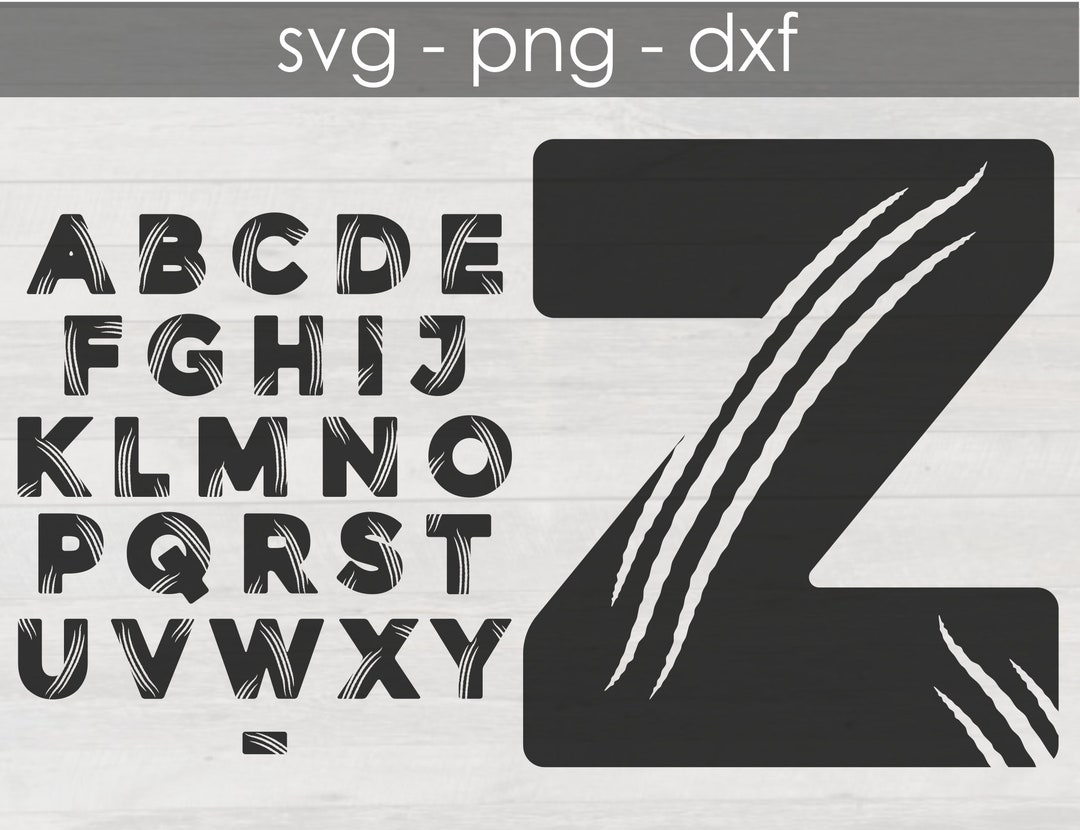 Claw Marks Alphabet Font SVG Cut Files for Cricut - Dinosaur Claw Marks ...