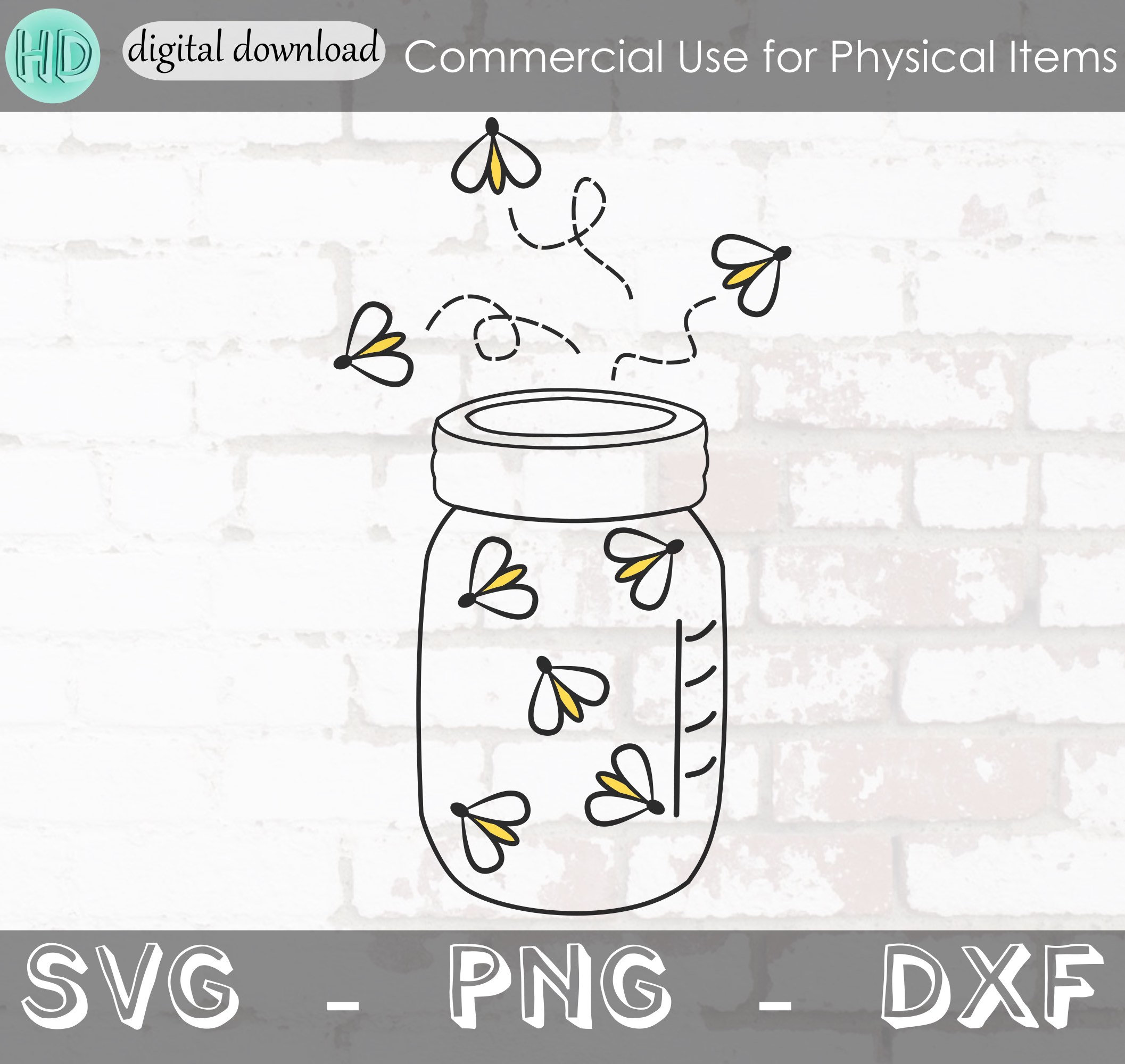 Fireflies in a Jar Svg Cricut Cut File - Farmhouse Decor Sign Design ...