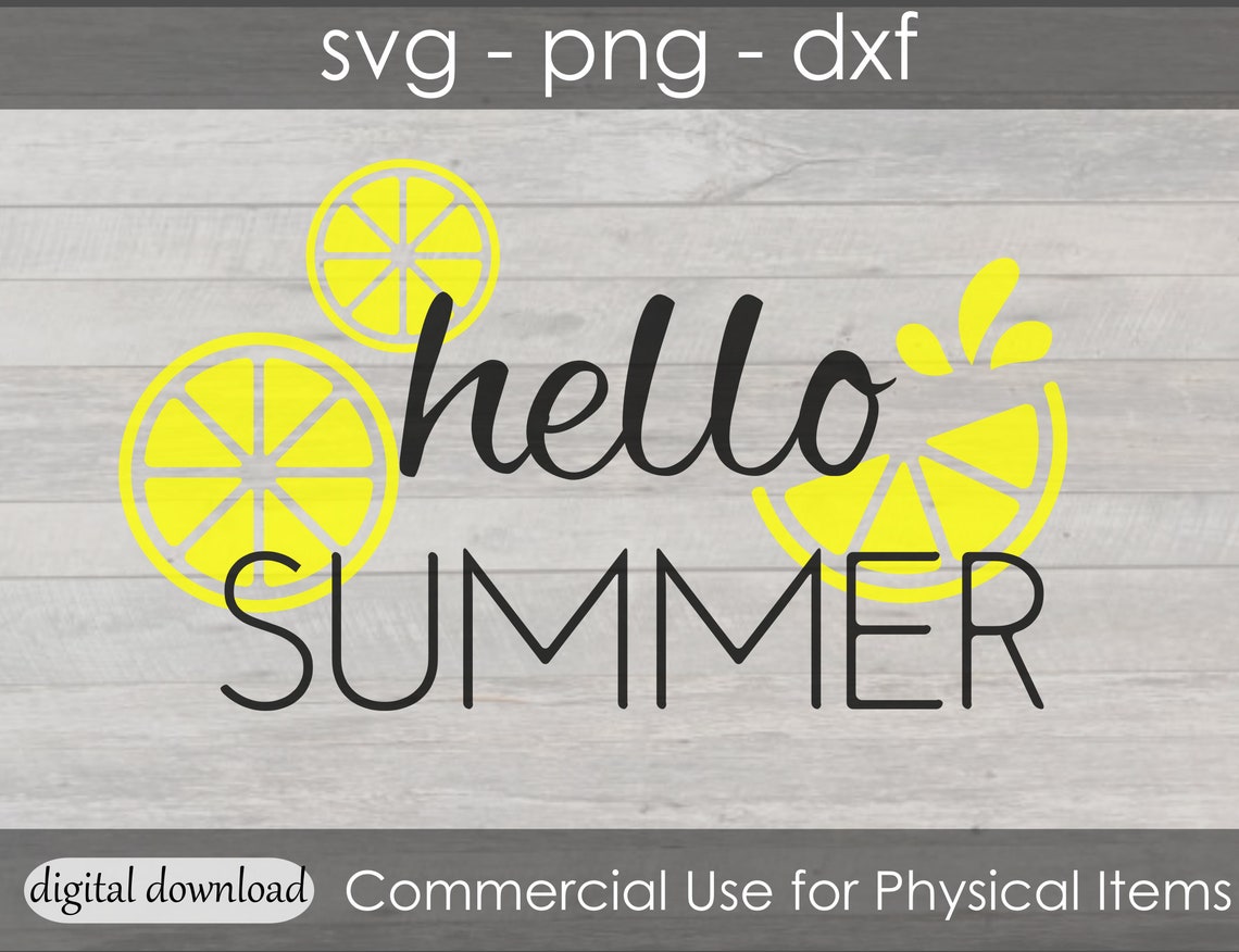 Hello Summer Lemon SVG Cut File for Cricut Lemonade Squirt | Etsy