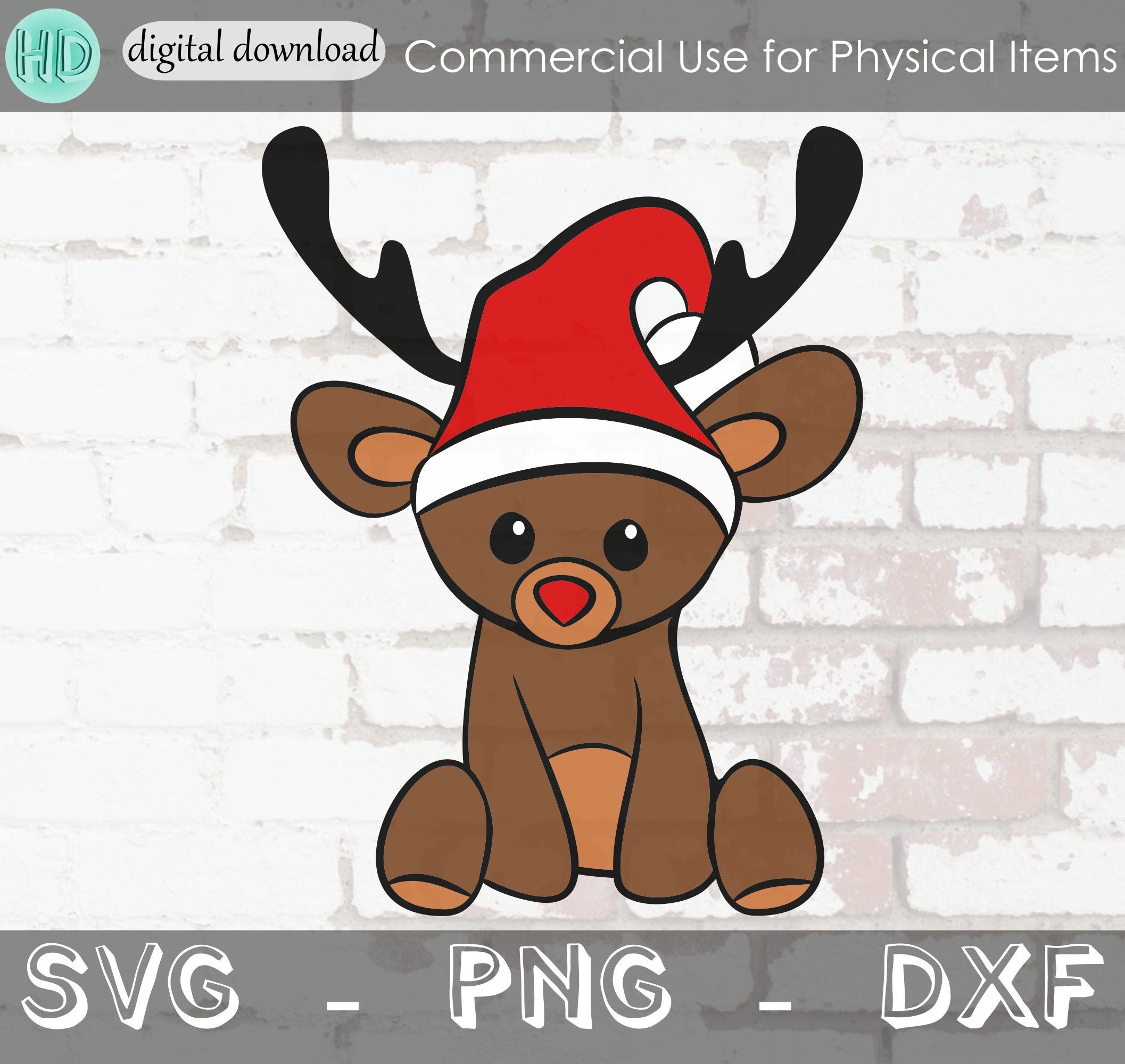 Rudolf Svg Reindeer SVG Cute Christmas Shirt Svg - Etsy