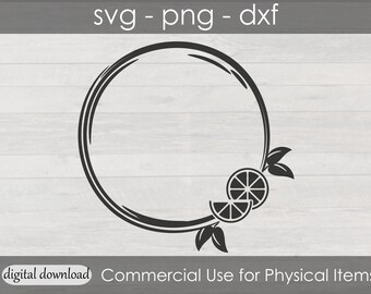 Orange Citrus Border Svg - Etsy
