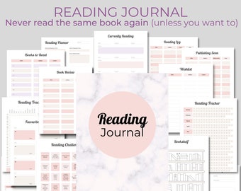 Reading Planner Printables, Set of Three, Reading Log, Journal Planner ...