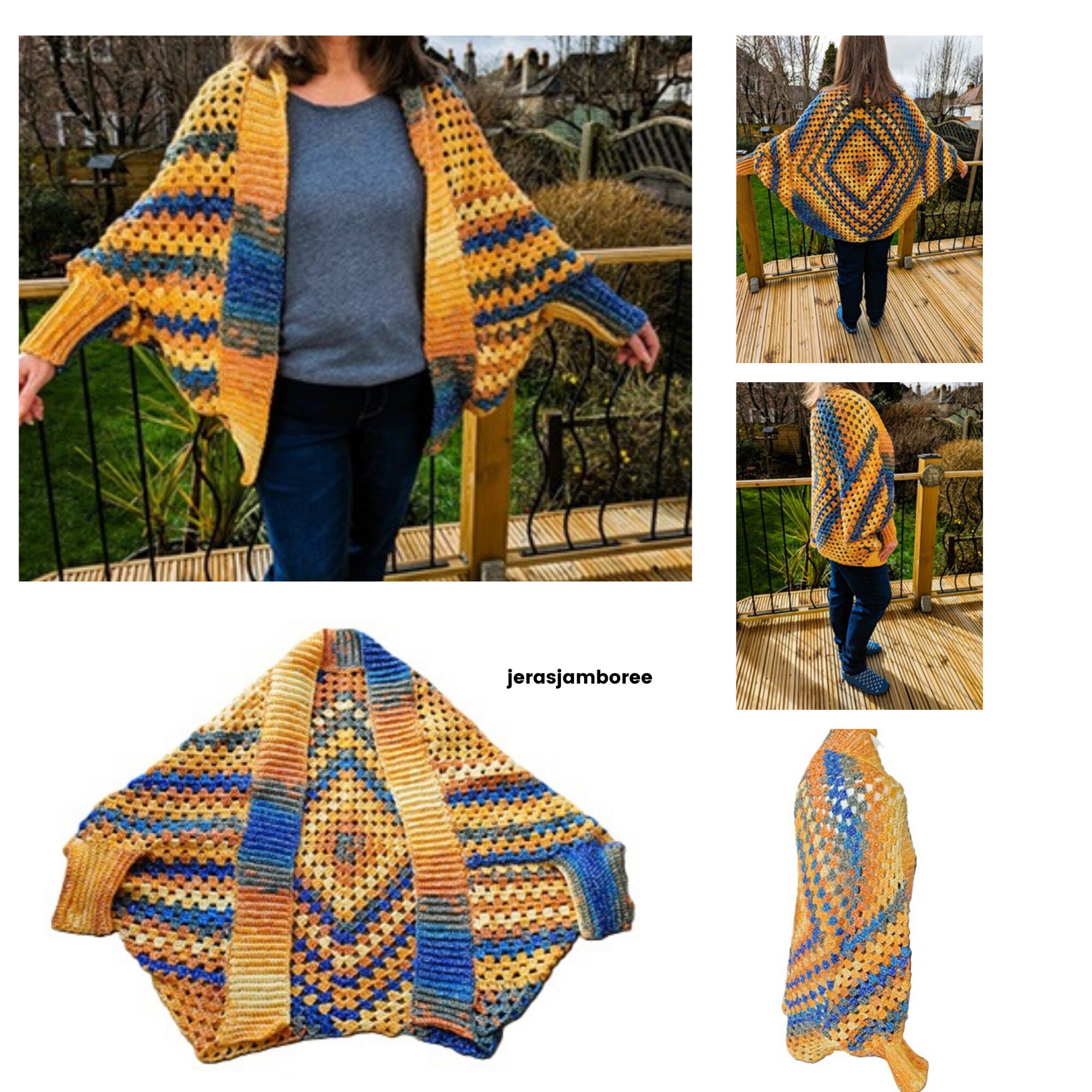 Crochet Shrug Pattern, Granny Square Shrug Pattern, Crochet Cocoon ...
