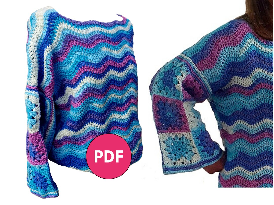 Boho Crochet Sweater Pattern, Easy Crochet Sweater Pattern, Chevron ...