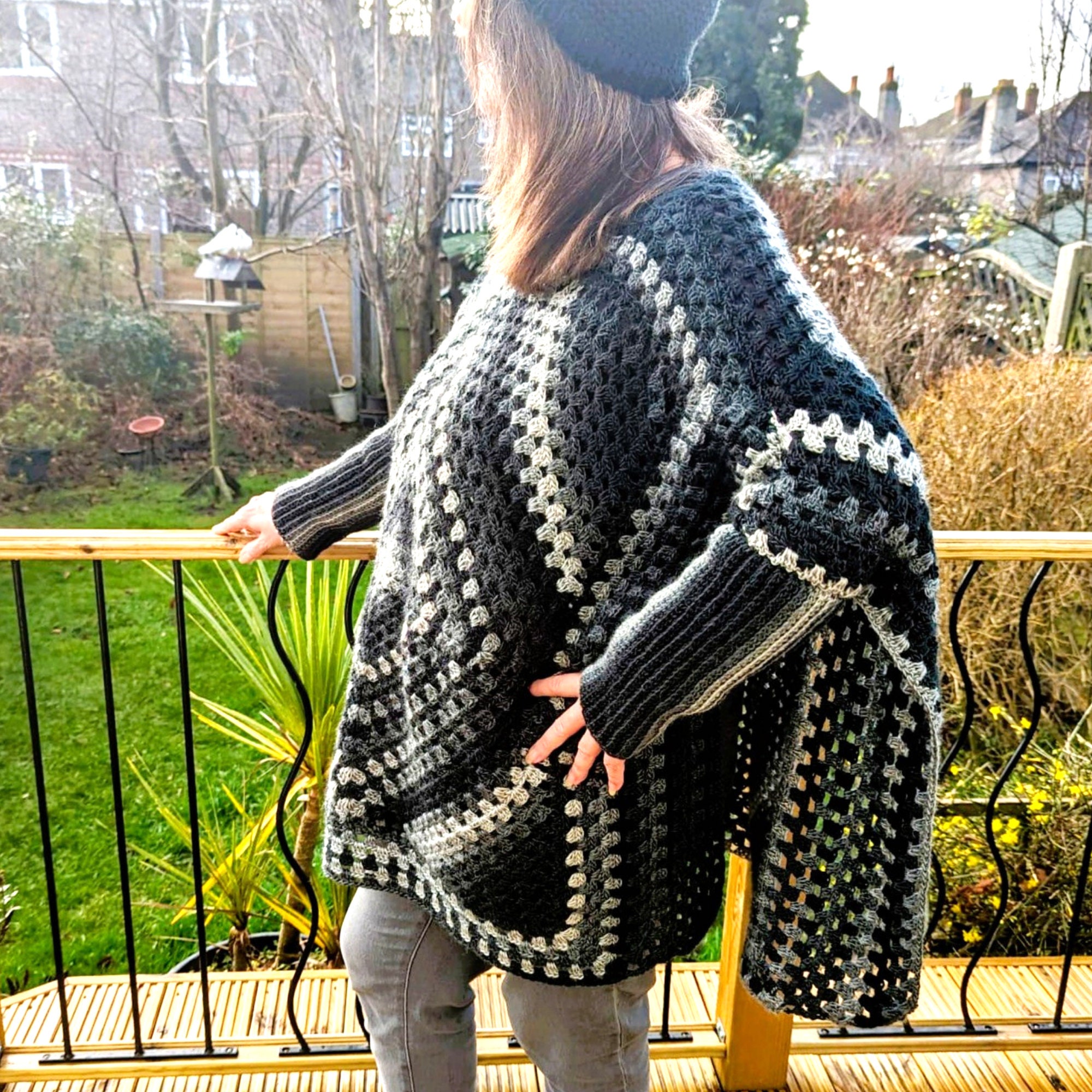 Poncho With Sleeves Crochet Pattern, Crochet Poncho Pattern, Granny ...