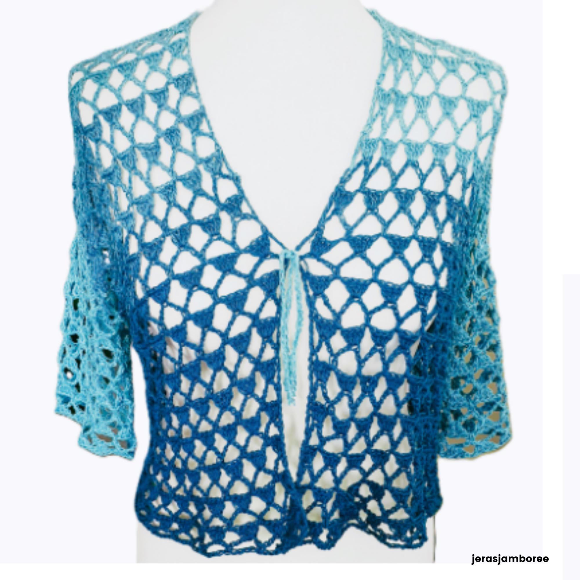 Bolero Crochet Pattern, Crochet Bolero Top, Short Sleeve Crochet Top ...