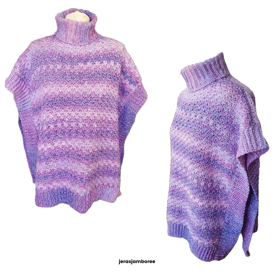 Poncho Crochet Pattern, Easy Crochet Poncho, Crochet Blanket Poncho ...