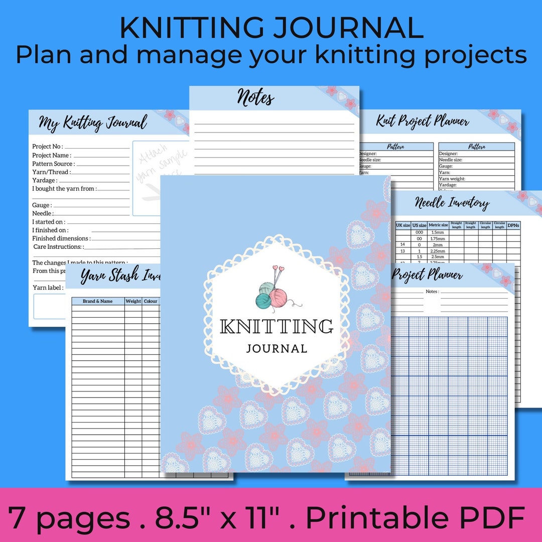 KNITTING JOURNAL, Knitting Planner, Knitting Notebook, Project Planner ...