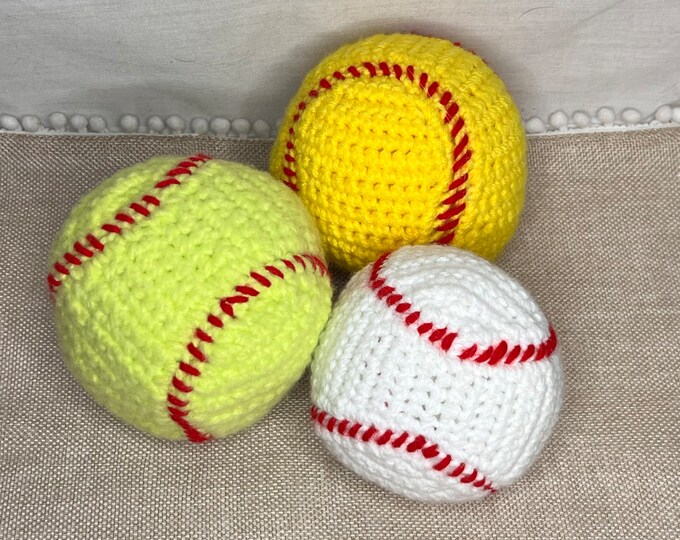 Baseball or Softball Crochet Plushie Amigurimi - Etsy