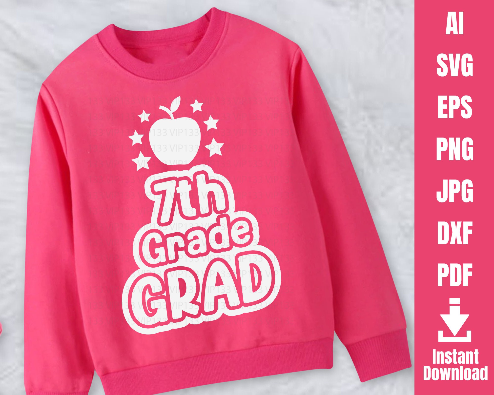 7th Grade Grad SVG End of 7th Grade Graduation Happy Last Day of 7th ...