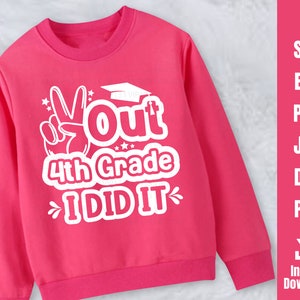 Peace Out Fourth Grade PNG 4th Grade Graduation Shirt SVG Last Day of ...