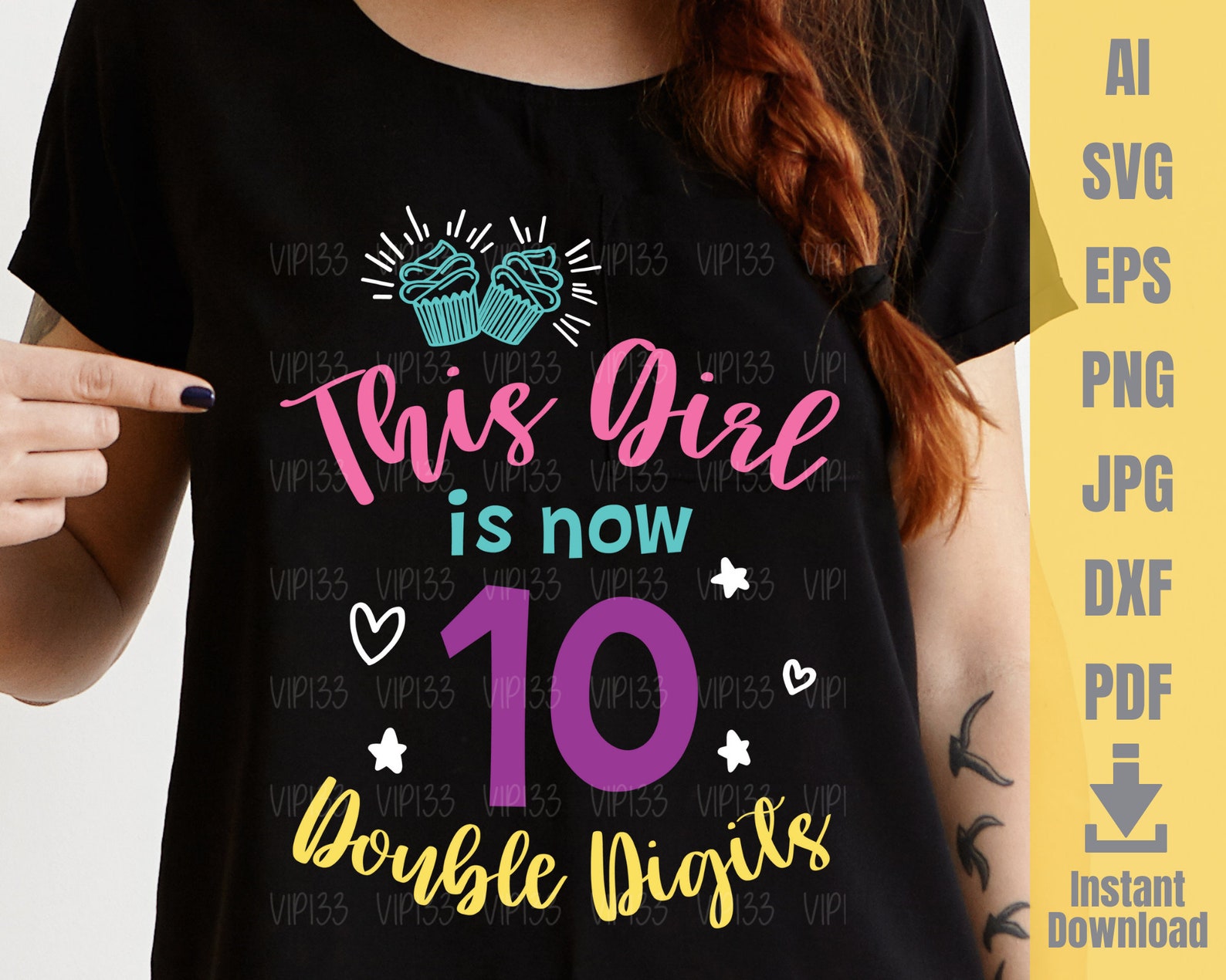 This Girl is Now 10 Double Digits SVG | Funny 10th Birthday Svg Girl ...