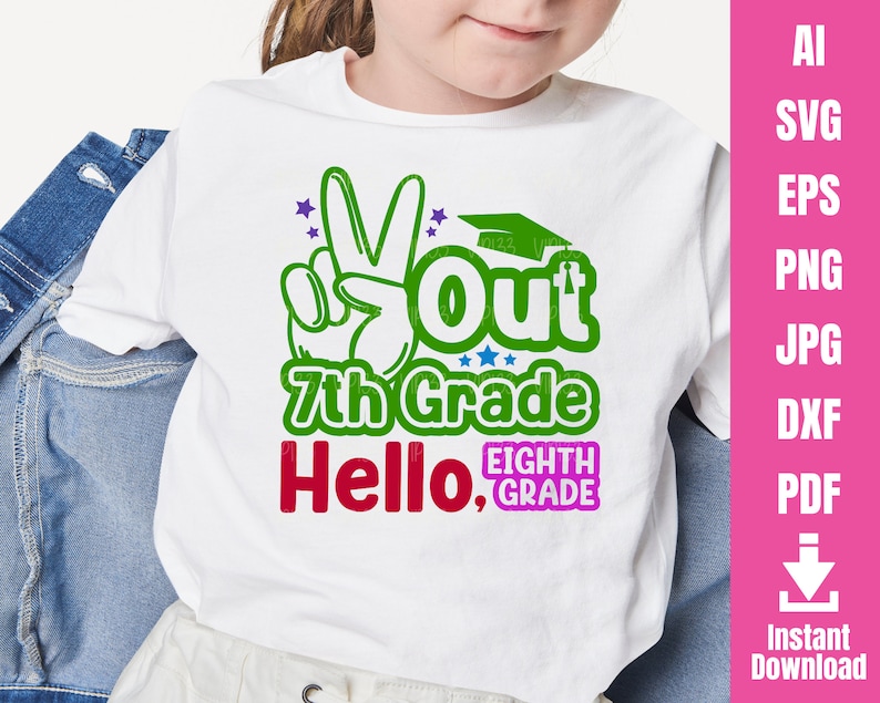 Peace Out Seventh Grade PNG 7th Grade Graduation Happy Last Day of 7th ...