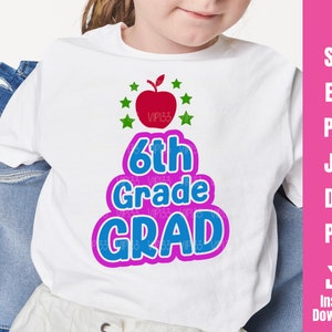 6th Grade Grad SVG Sixth Grade Graduation Last Day of 6th Grade Peace ...