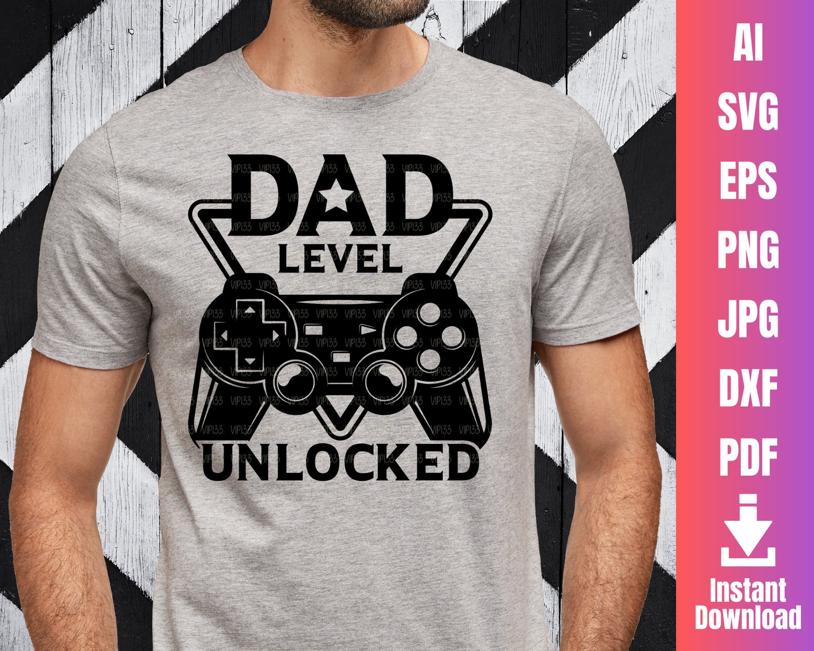Dad Level Unlocked SVG New Father Svg Dad Gamer Shirt Design Gaming Dad ...