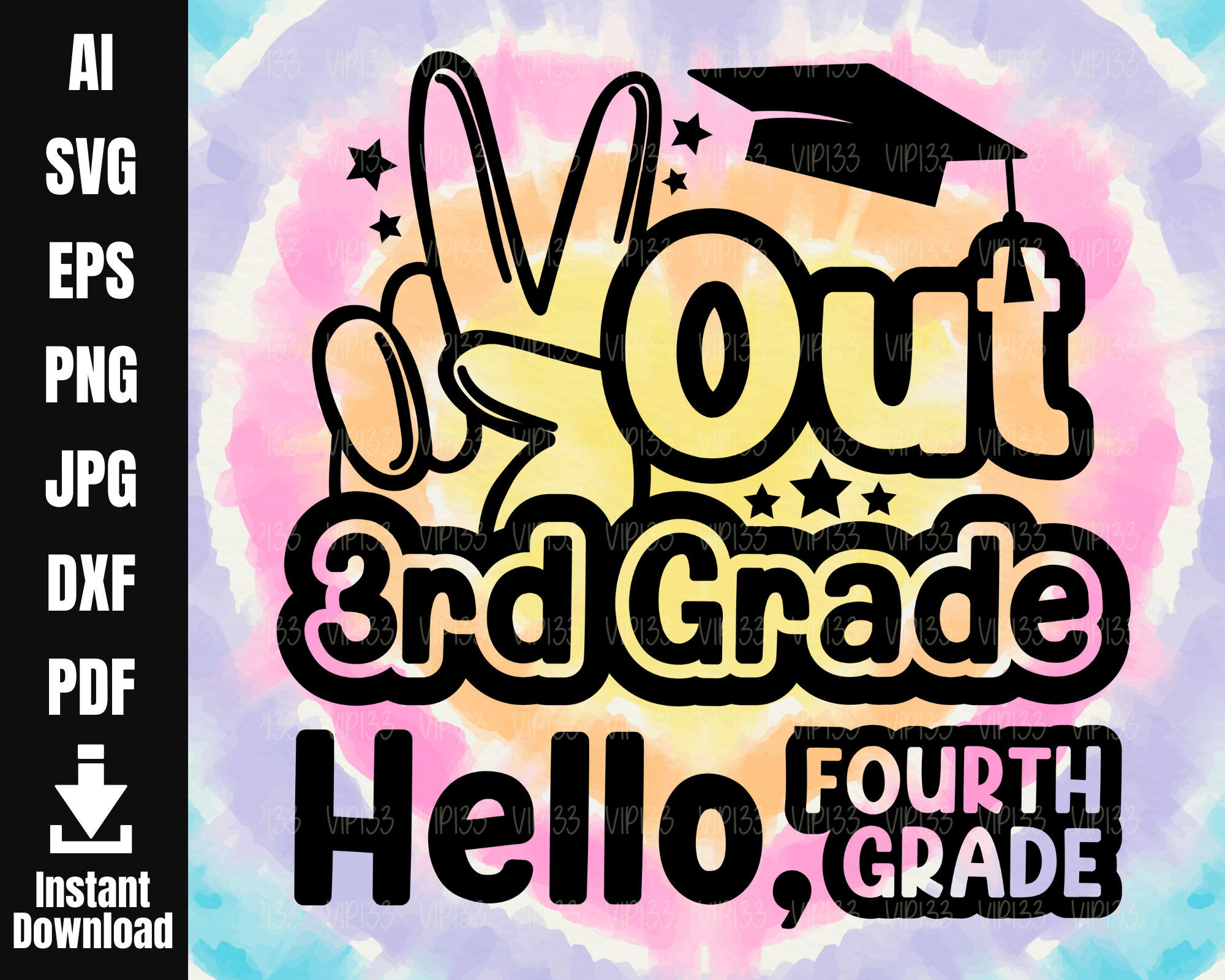 Hello 4th Grade 3rd Grade Graduation Shirt SVG Last Day of Third Grade ...
