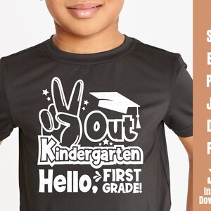 Peace Out Kindergarten SVG Hello, First Grade Kindergarten Graduation ...