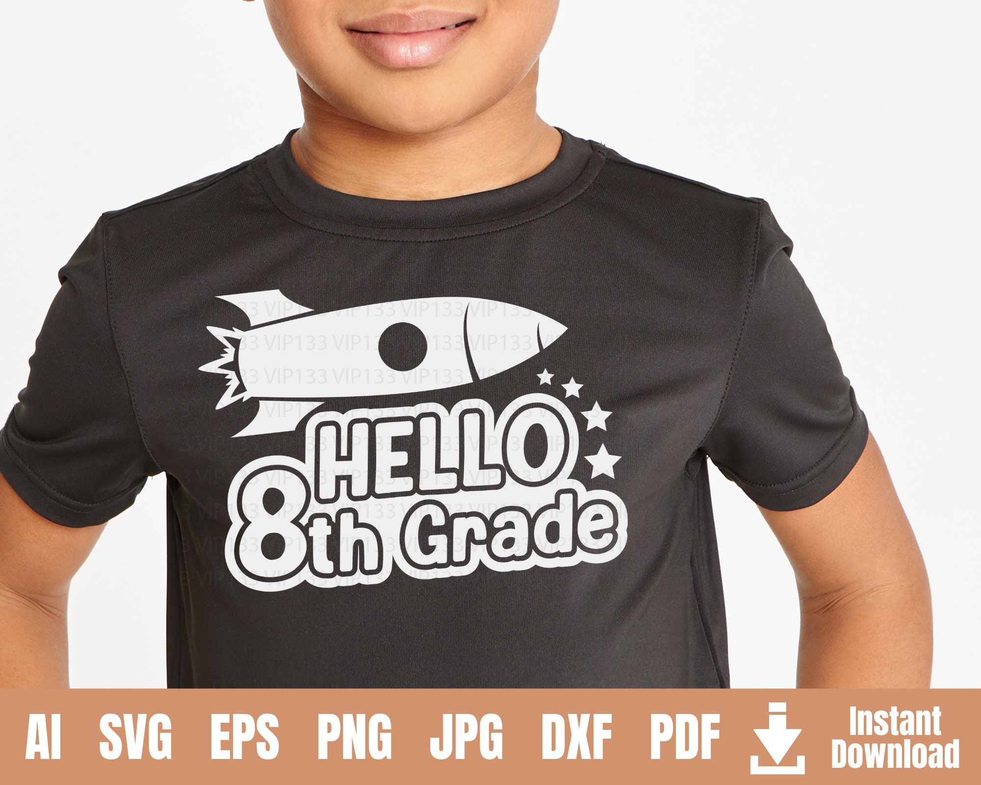 Hello Eighth Grade SVG 8th Grade Back to School Rocket Teacher Kids Boy ...