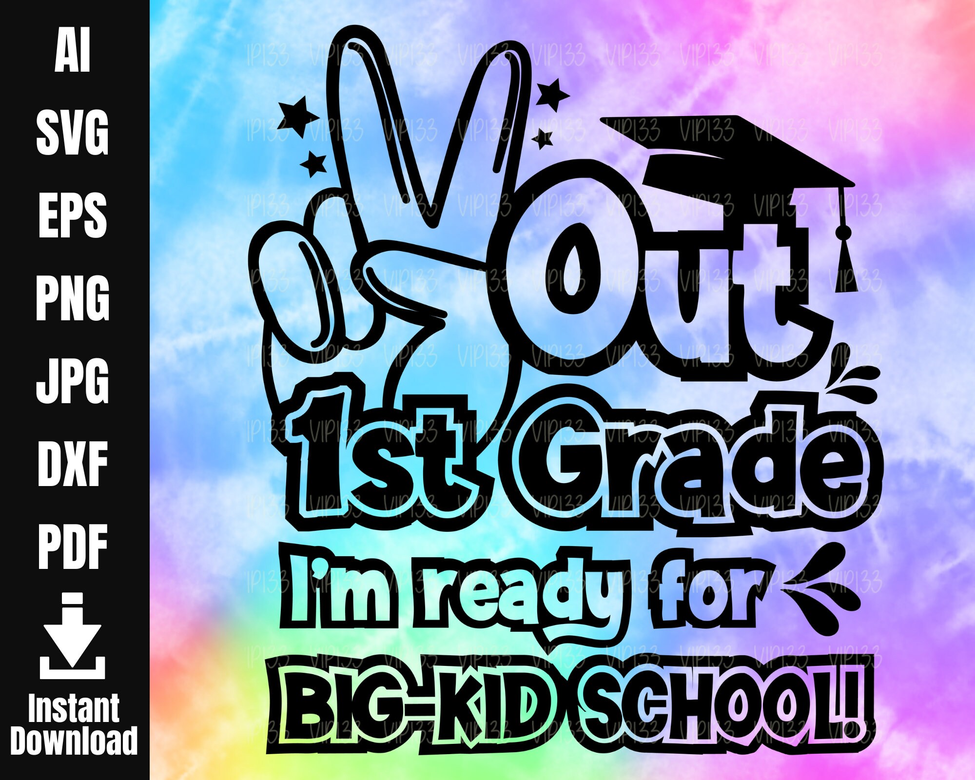 Peace Out First Grade SVG Big-kid School 1st Grade Graduation Last Day ...