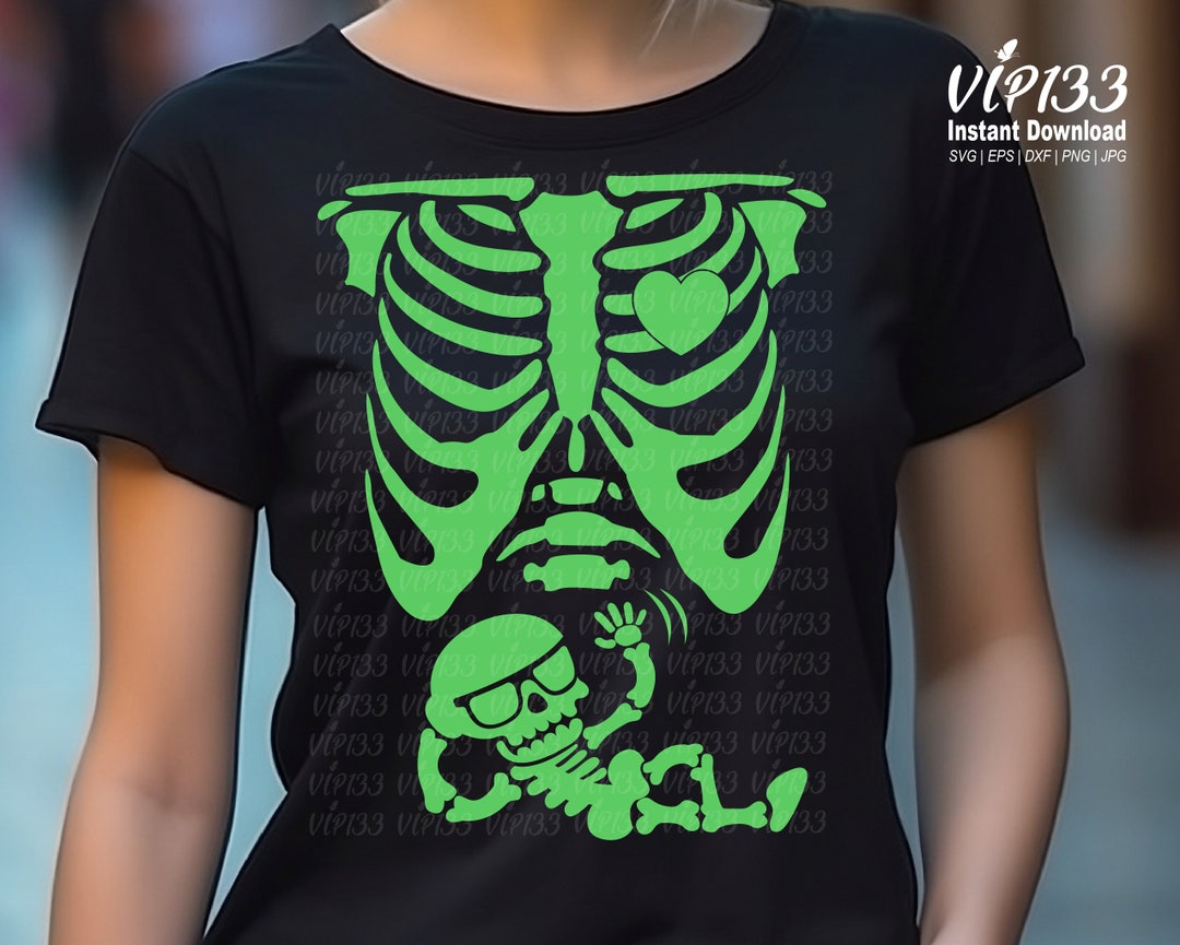 Skeleton Pregnancy Shirt SVG Halloween Maternity Pregnant Costume Boy ...