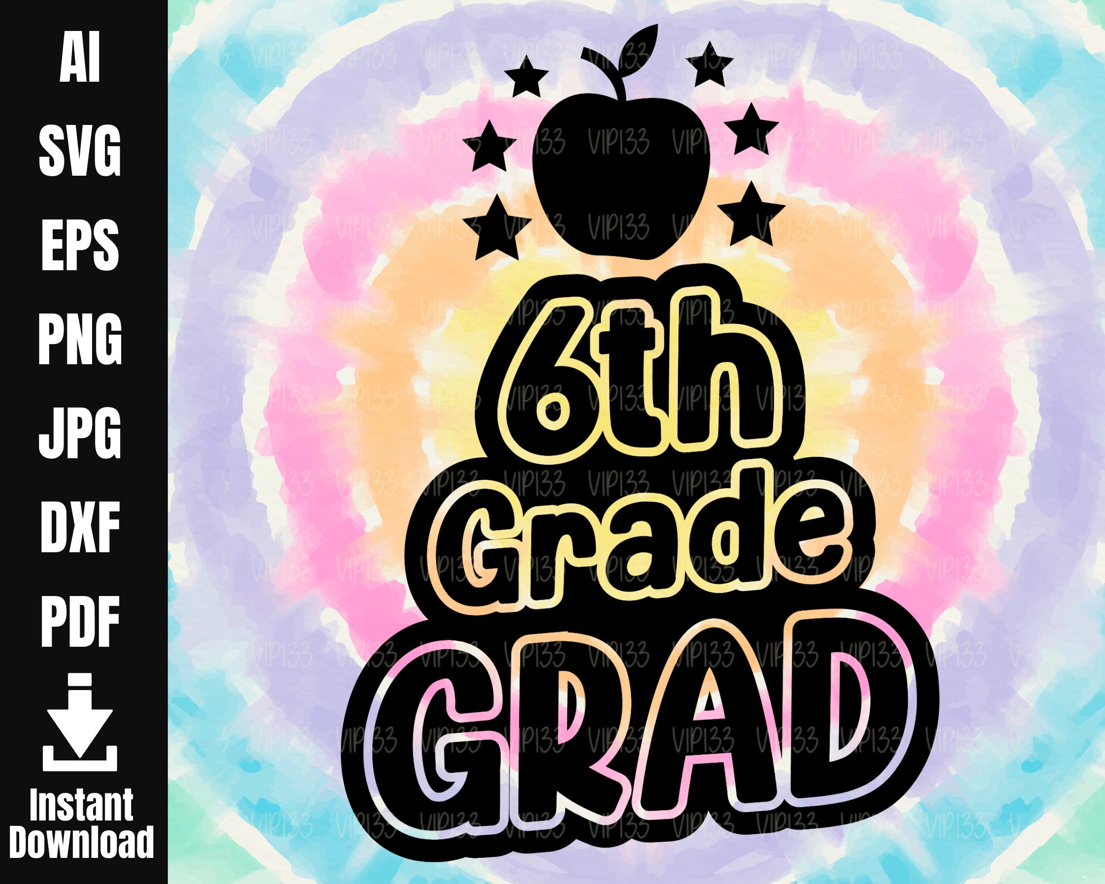 6th Grade Grad SVG Sixth Grade Graduation Last Day of 6th Grade Peace ...