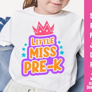 Little Miss Pre-k SVG Pre Kindergarten Shirts First Day of Preschool ...