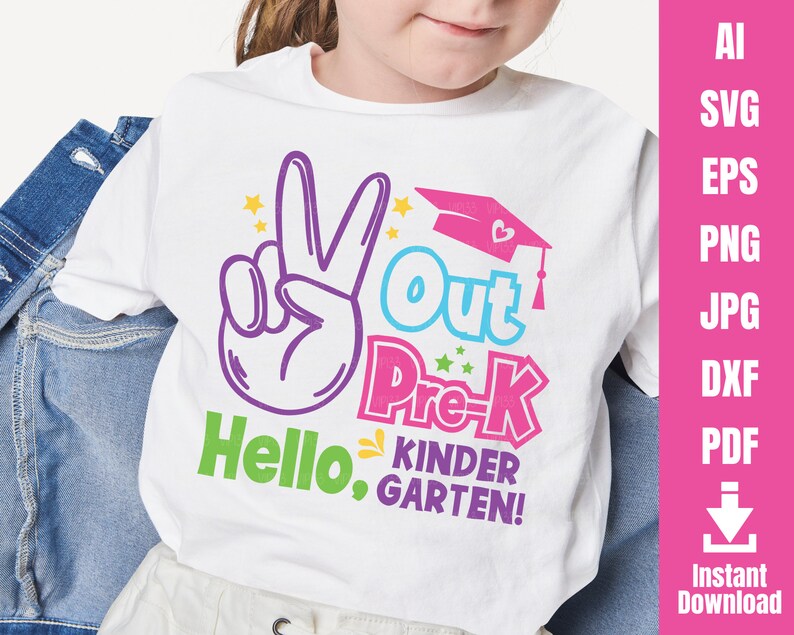 Peace Out Pre-k SVG Prek Hello Kindergarten Graduation Shirt Last Day ...