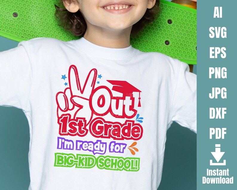 Peace Out First Grade SVG Big-kid School 1st Grade Graduation Last Day ...